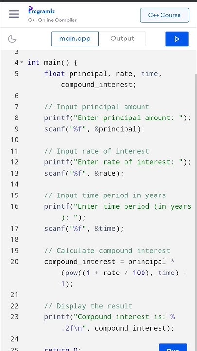 write a program to calculate compound_interest #programming_c #programming_for_everybody #c_lang ...