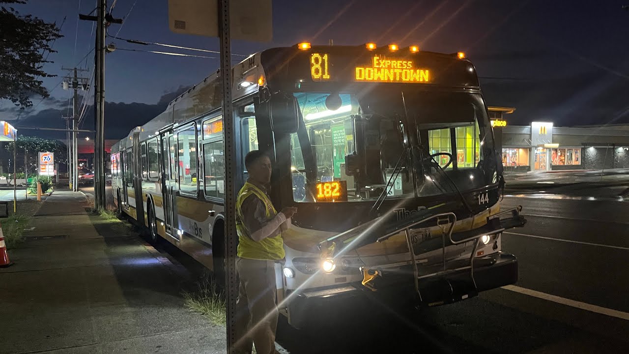 TheBus Honolulu Bus 144 Route 81 Express! Downtown - YouTube