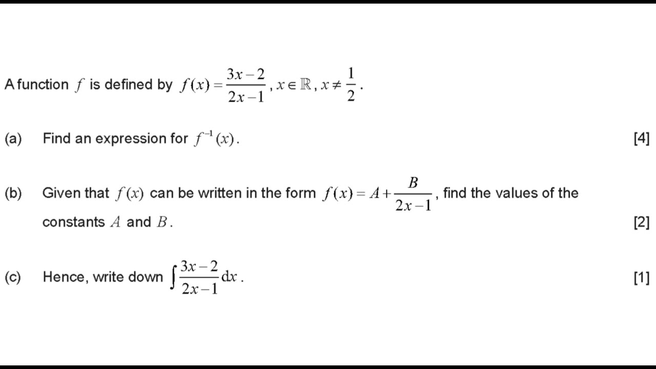 IB HL Math AA | Integration past exam question 34 - YouTube