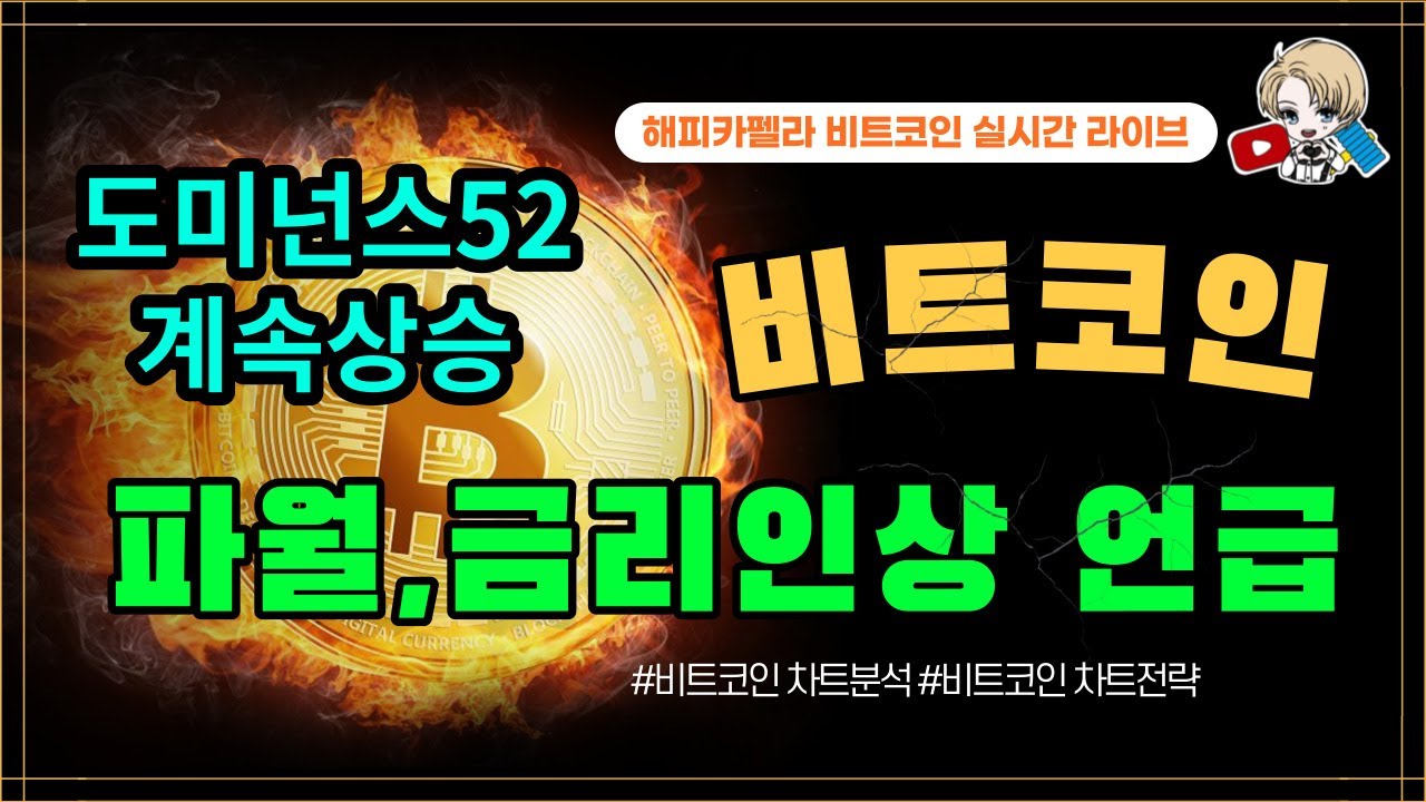 비트코인 실시간 파월 금리인상 재차언급 비트 도미넌스 52돌파 계속 상승 6월 29일 아침💎 비트코인 비트코인실시간