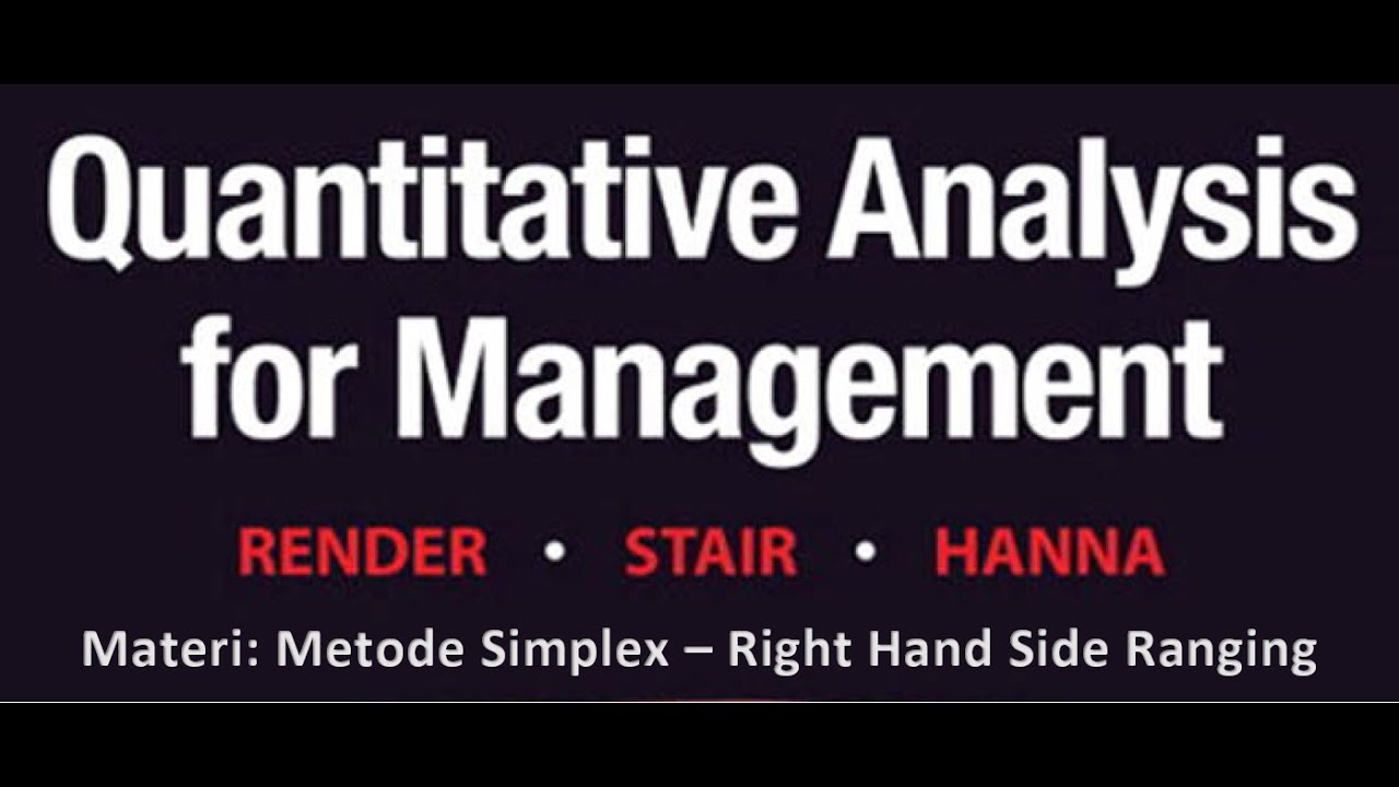 Metode Simplex - Sensitivity Analysis (Right Hand Side Ranging) - YouTube