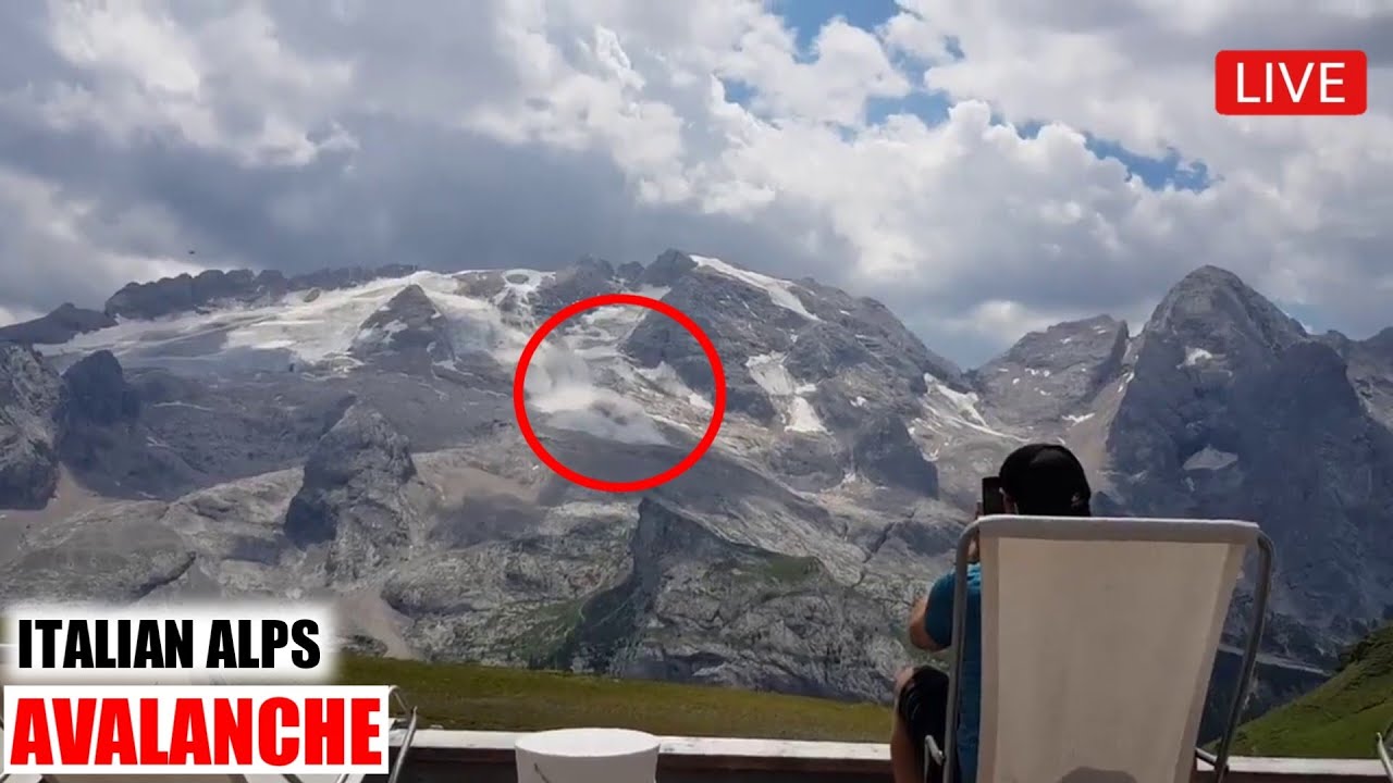 Glacier Collapse in Italian Alpes at Dolomite summit Marmolada - YouTube