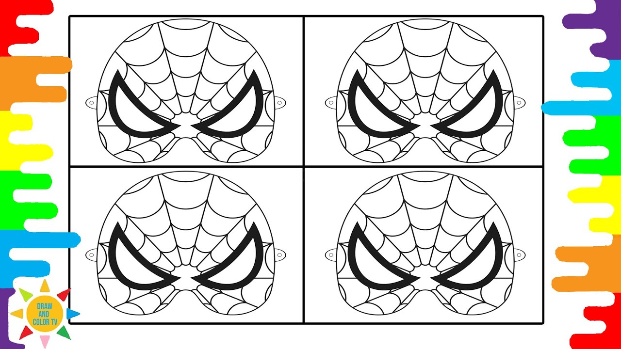 Spider-Man Mask Coloring Page | Mask Coloring | Cartoon - Why We Lose ...