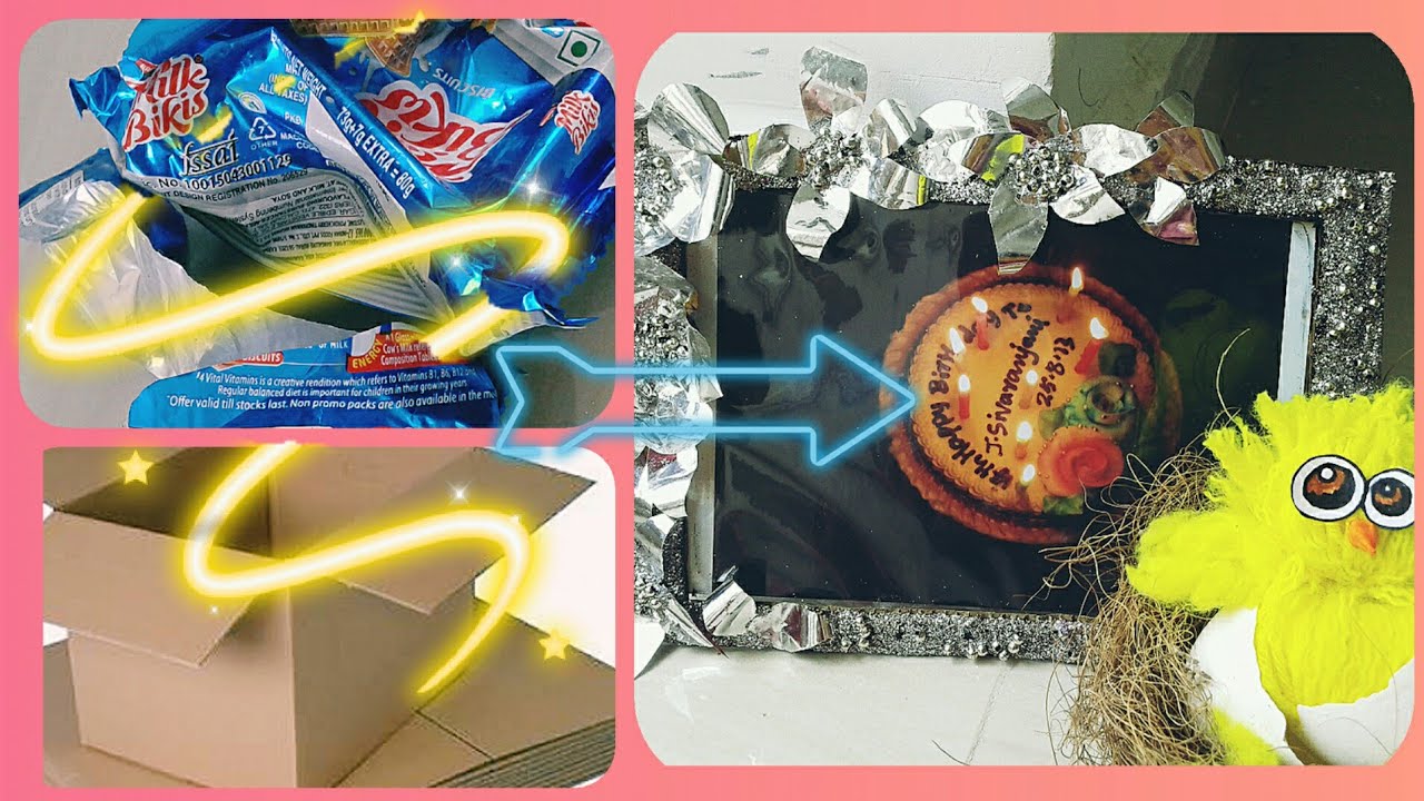 Diy easy photo frame from waste biscuit covers/Diy out of waste/photo ...