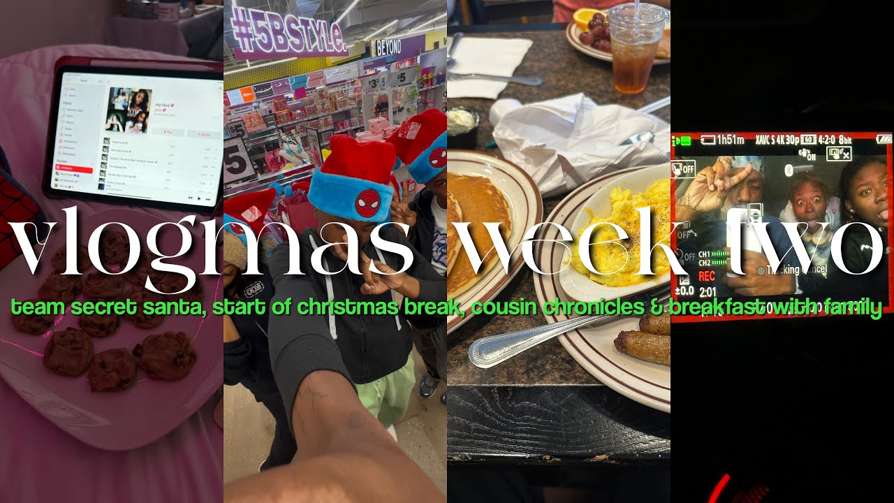 VLOGMAS WEEK TWO ! team secret santa, start of christmas break, cousin ...