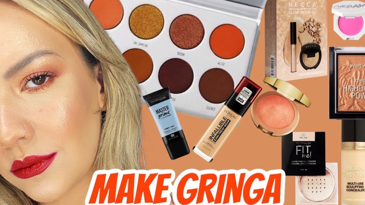 TUTORIAL PARA INICIANTES COM MAKE GRINGA | Becca, Loreal, Morphe e mais ...