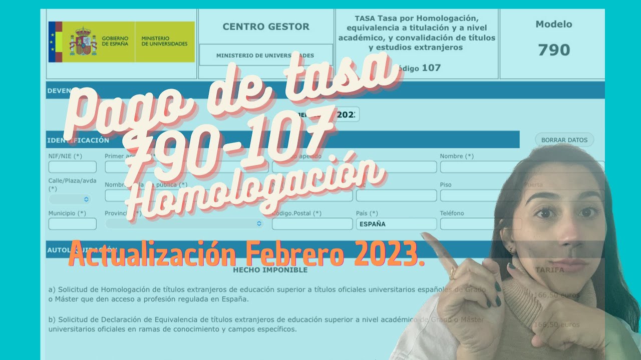 Pago de Tasa para Homologación Actualizado / Febrero 2023. Alternativas ...