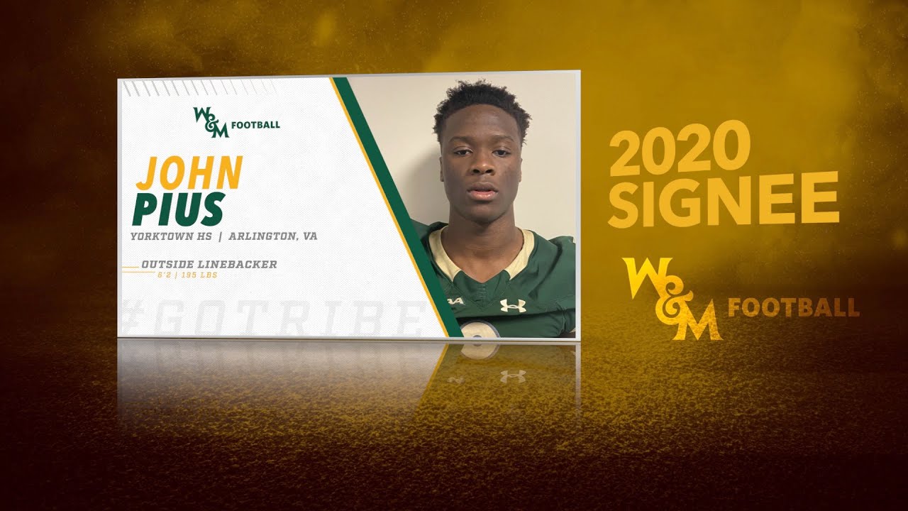 2020 W&M Football Signee - John Pius - YouTube