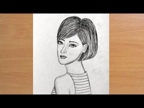 How to draw a short hair girl | Short hair girl drawing - YouTube