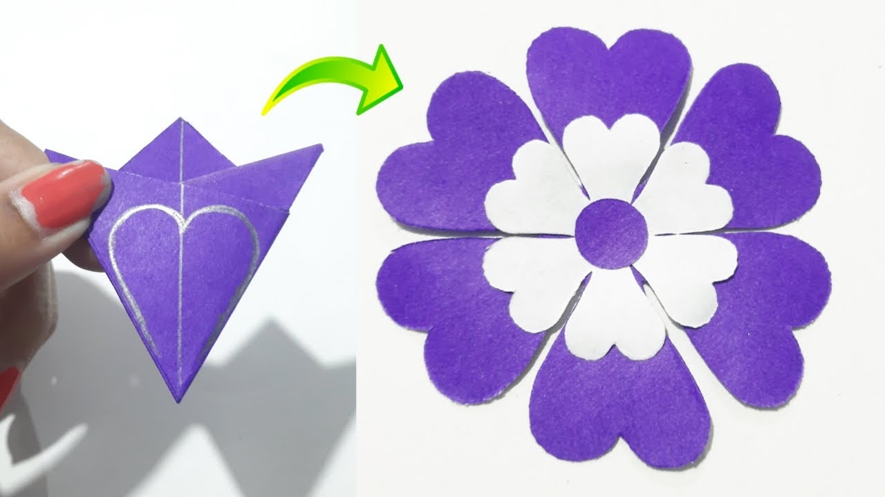 How To Make Paper Flower Easy | Very Easy Paper Flower Making Idea ...
