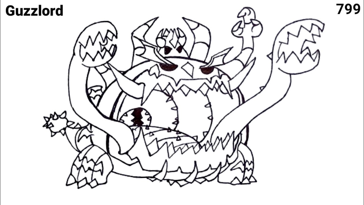 How To Draw Guzzlord From Pokemon | Pokémon Drawing Video 799 - YouTube
