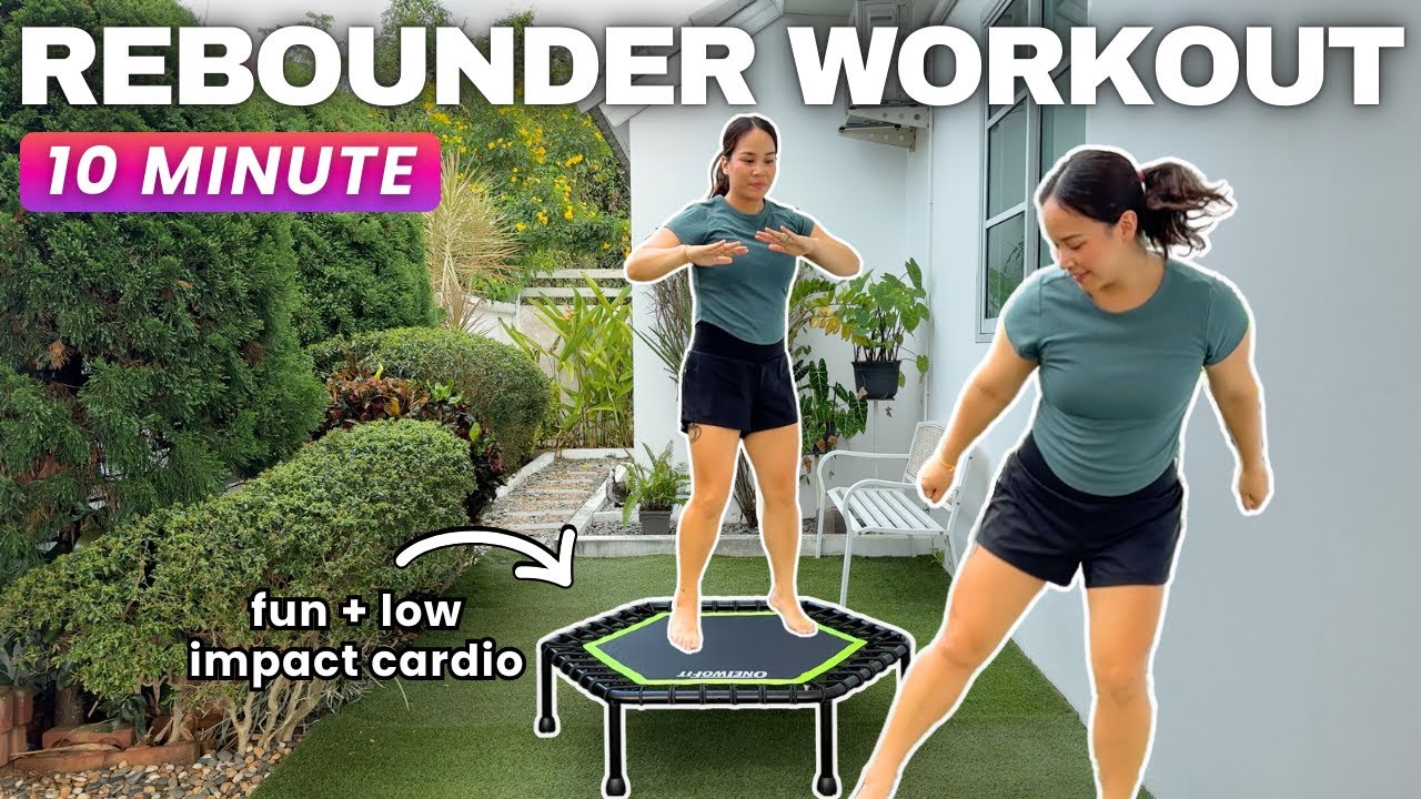 10 Minute Rebounder Workout | Fun & Beginner Friendly Mini Trampoline ...