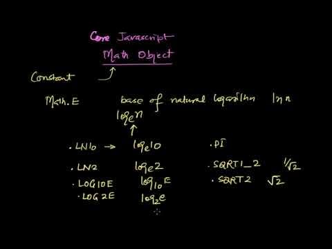 Core Javascript Tutorial Math Object constants - YouTube