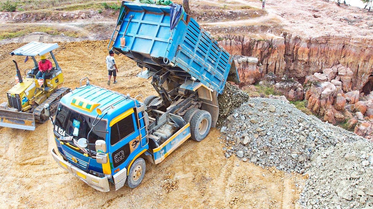 Excellent New Project Dozer Push Moving Rock Building New Villge Road ...