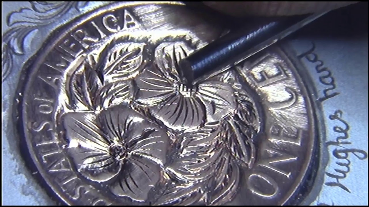 Hand engraving Wild Roses. Experimental 90 degree graver - YouTube