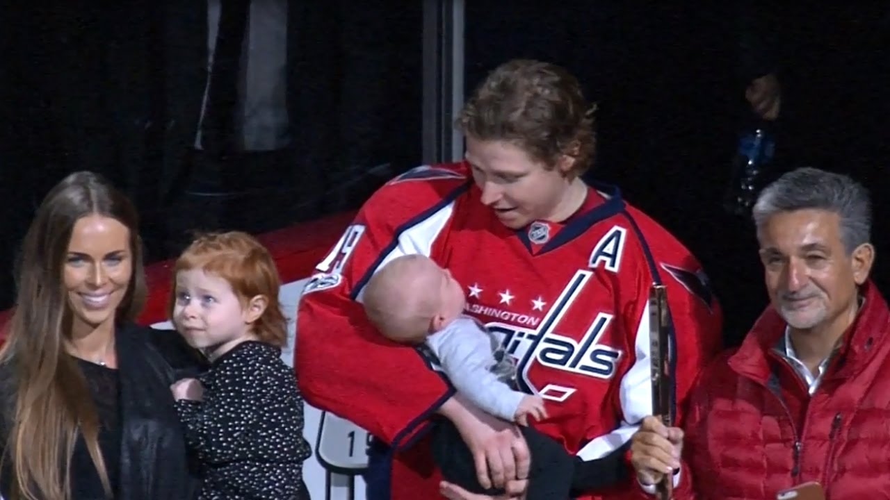 Backstrom honoured before game for 500 point milestone - YouTube