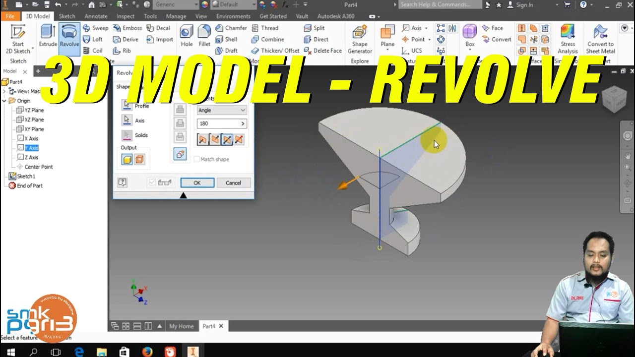 AUTODESK INVENTOR PROFESIONAL - REVOLVE - YouTube