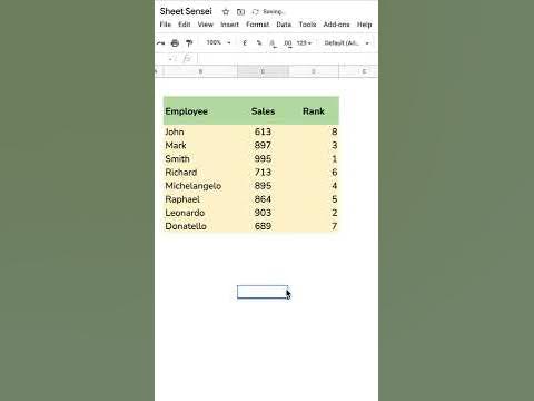How to Use RANK Function in Google Sheets | Rank Function: Google Sheets Tutorial #shorts - YouTube