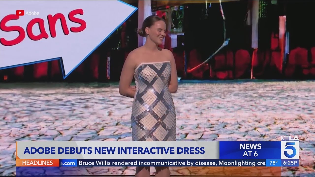 Adobe debuts new interactive dress - YouTube