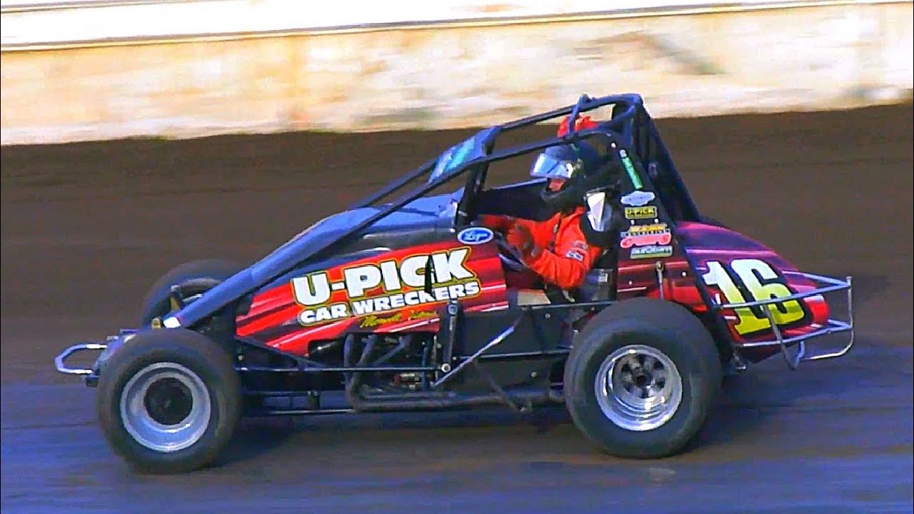 Wingless Sprints Heat 2c Crossfire Shootout Laang Speedway 28-12-2017 ...