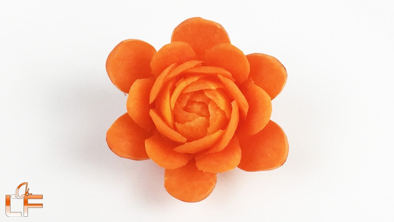 How To Make Carrot Rose Flowers Carving - Vegetable Carving & Designs ...