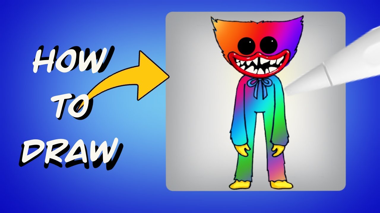 Drawing Huggy Wuggy | Poppy Playtime | Draw and Color - YouTube