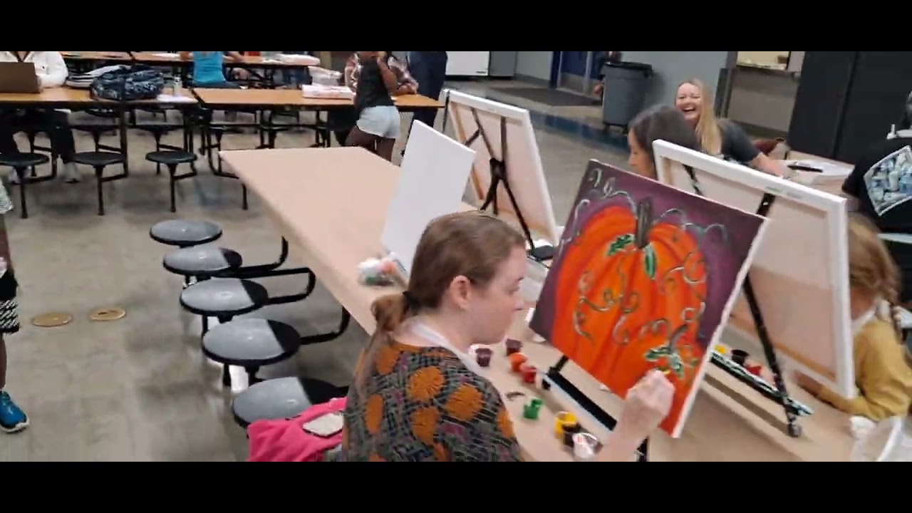 Mickey Cox Elementary Family Paint Night - YouTube