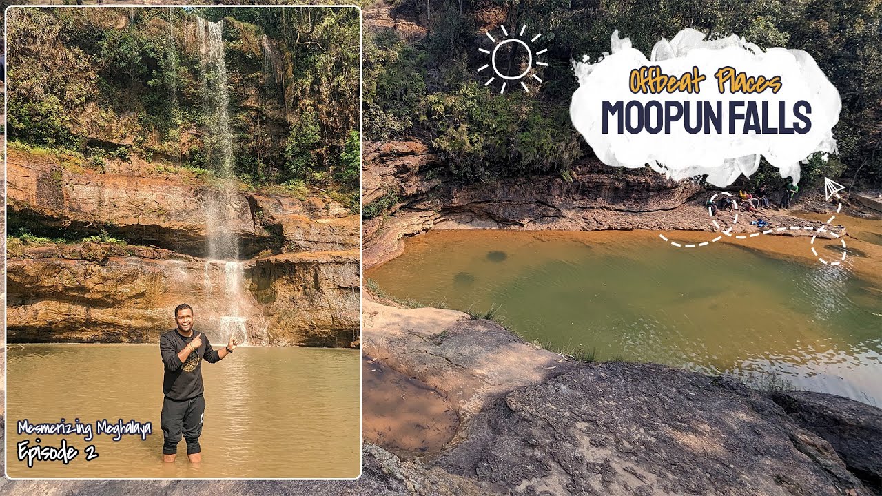 Hidden Waterfall Of Meghalaya With A Beach | Moopun Falls | Is It ...