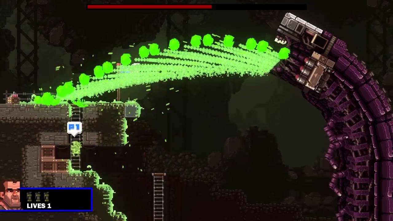 Broforce|Defeat the purple alien worm tutorial - YouTube
