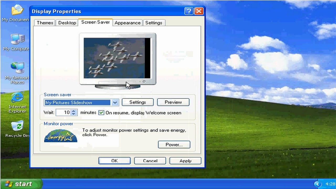 حافظة الشاشة Screen Saver Windows XP - YouTube