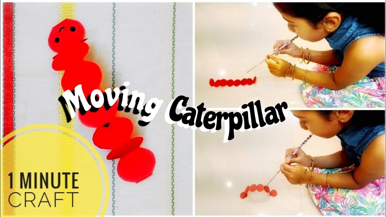 Moving Paper Caterpillar DIY | 1 Min Easy Paper Caterpillar | Origami ...