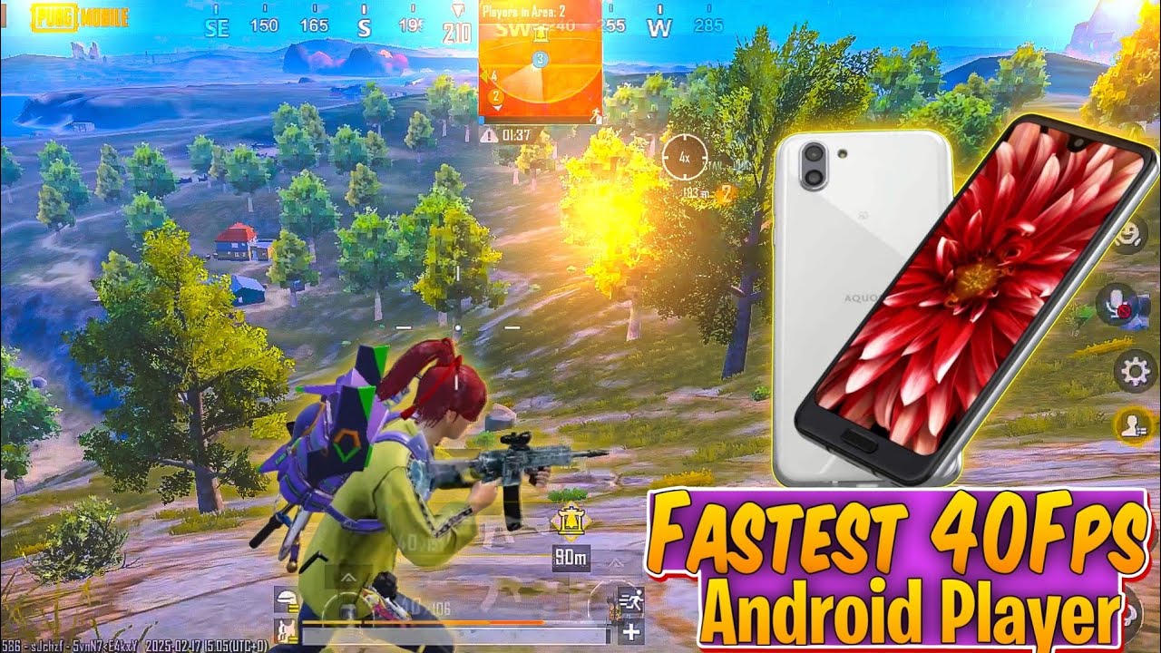 40Fps Android Player 1v4 Cluthes☠️Fastest 40Fps Player😱Aquos R2 Pubg ...