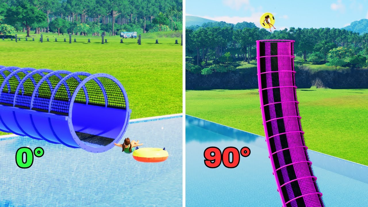 0° vs 90° Launched Water Slides in Planet Coaster 2 – Full Speed Test ...
