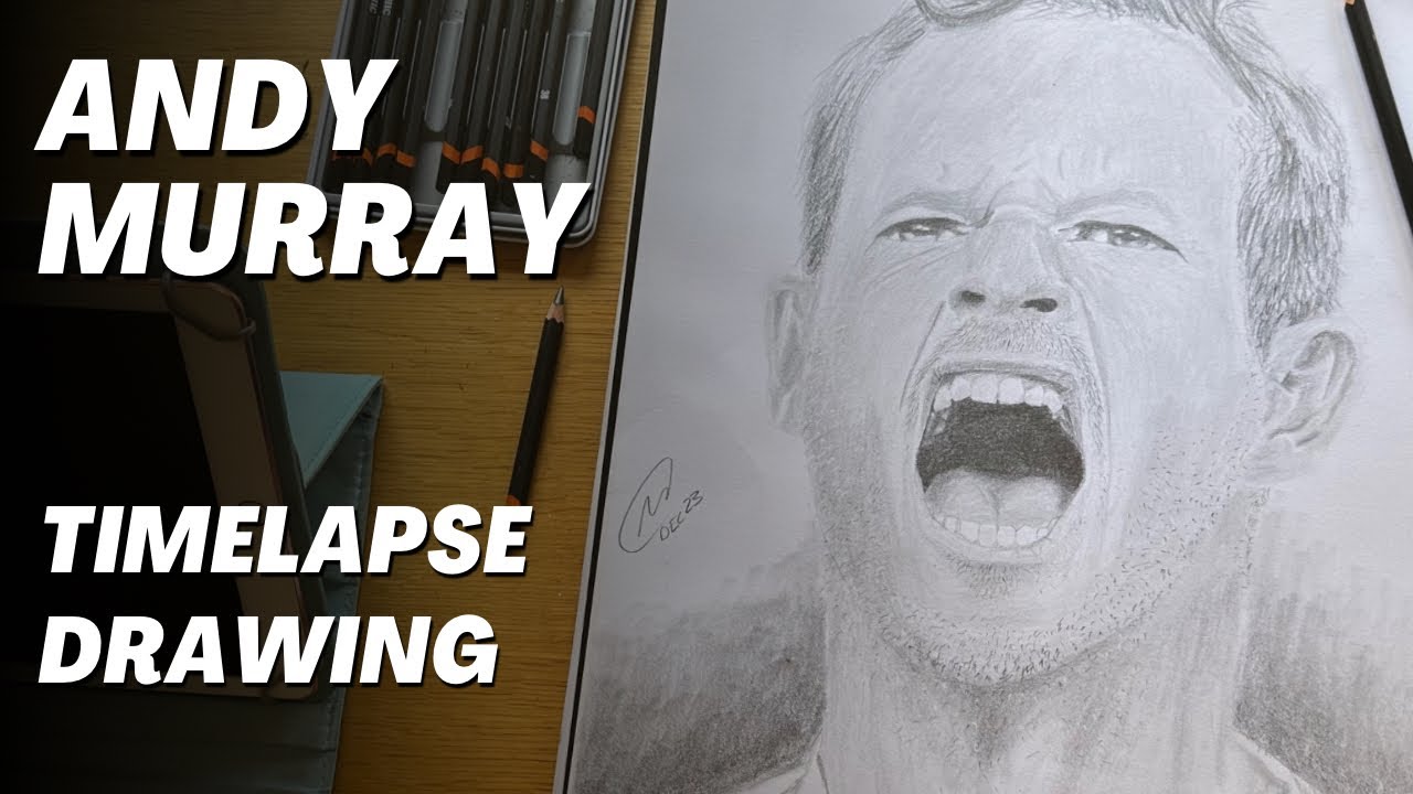 Andy Murray Portrait Pencil Drawing (Full Timelapse) - YouTube