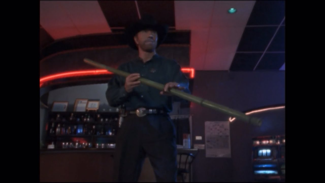 Walker Texas Ranger - Walker and Trivette interrogate a gang in a bar ...