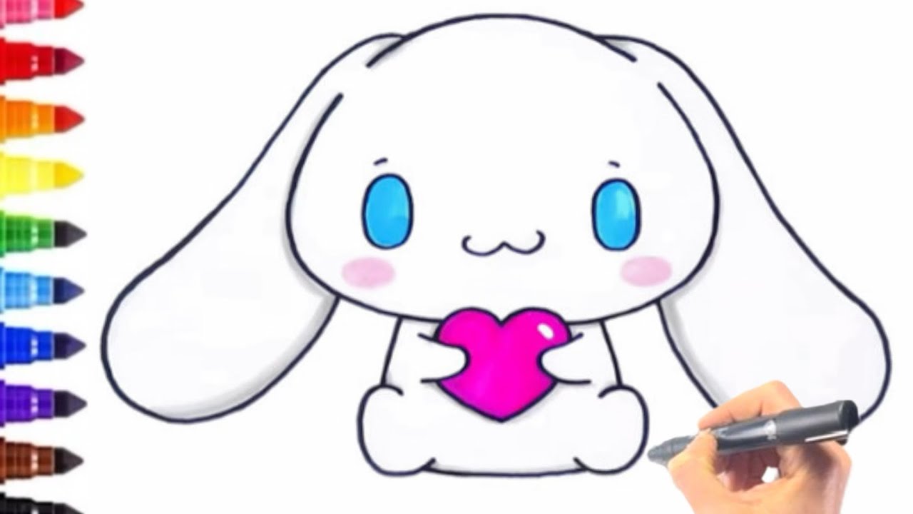 How to Draw Cinnamoroll Love Holding a Heart Easy | Sanrio | Drawing ...