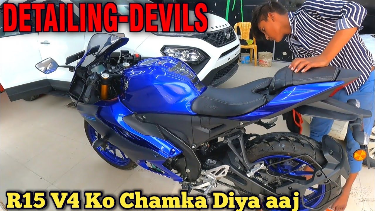 Yamaha R15 V4 Gets Foam Wash at Detailing Devils😈😈😈 - YouTube