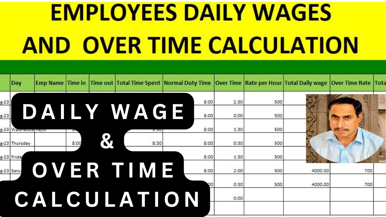 Fully Automatic Employees Daily Wage And Over Time Calculation In Excel Fully Automatic Employees Daily Wage And Over Time Calculation In Excel