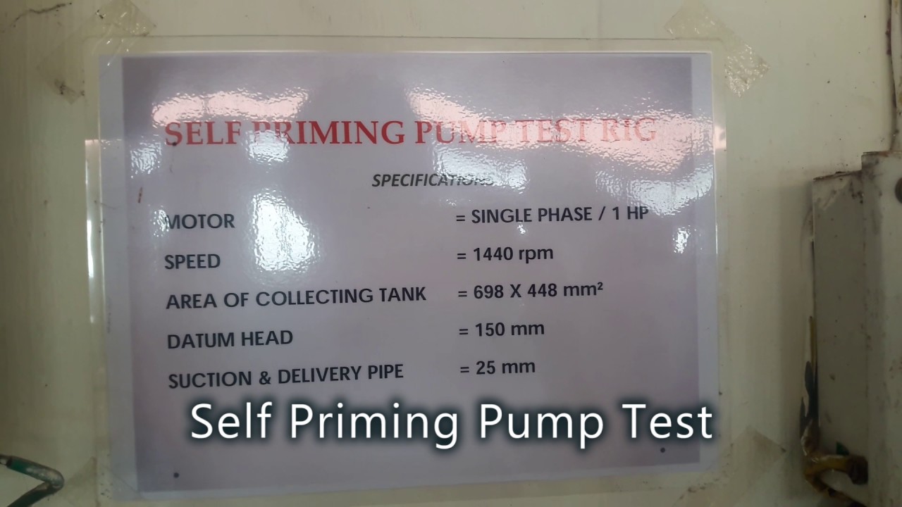 Lab Experiment: Self Priming Pump - YouTube