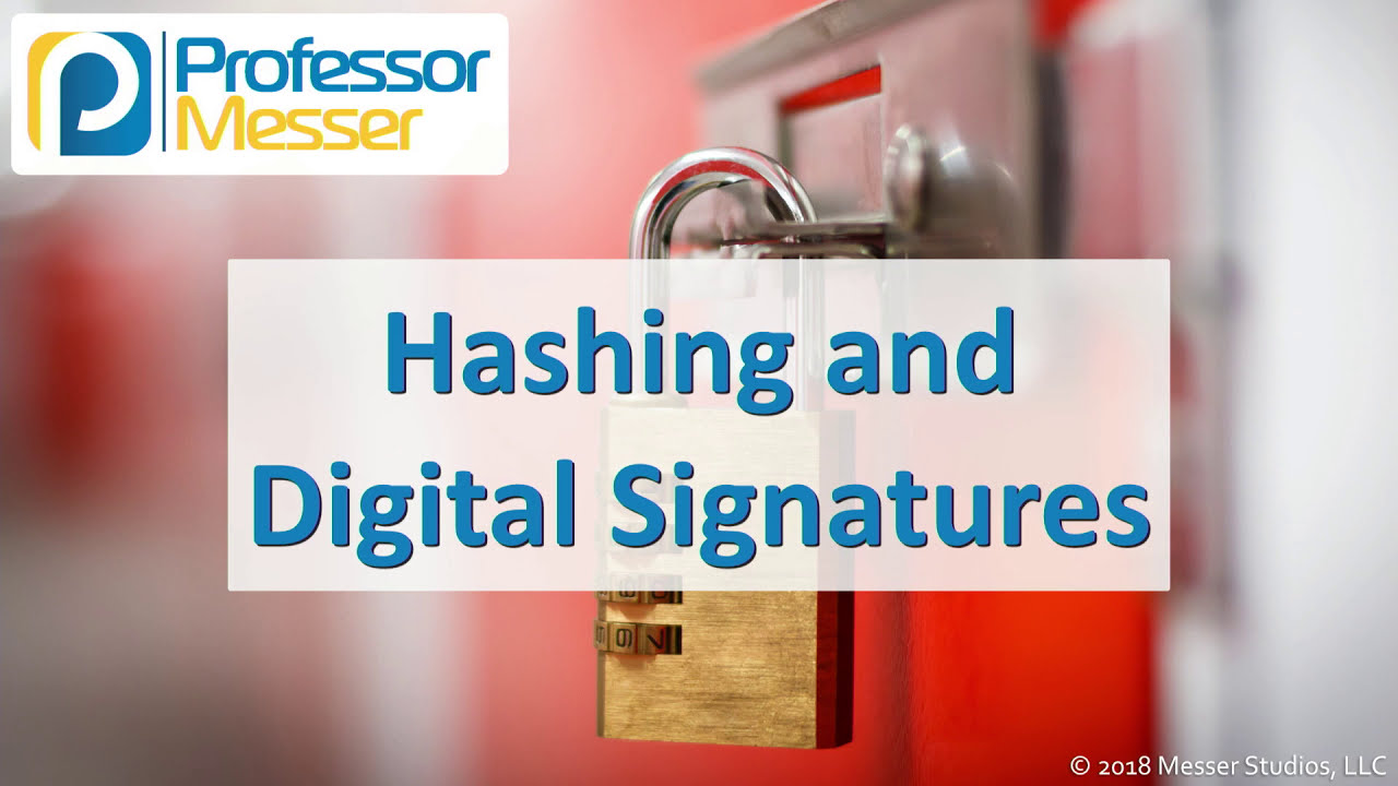 Hashing and Digital Signatures - CompTIA Security+ SY0-501 - 6.1 - YouTube