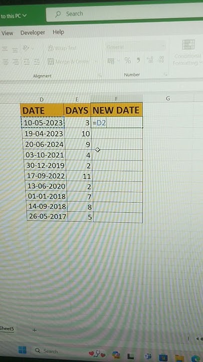 Add Days In Dates In Excel🔥 Excel Tutorials For Beginners Shorts Exceltricks Tech 