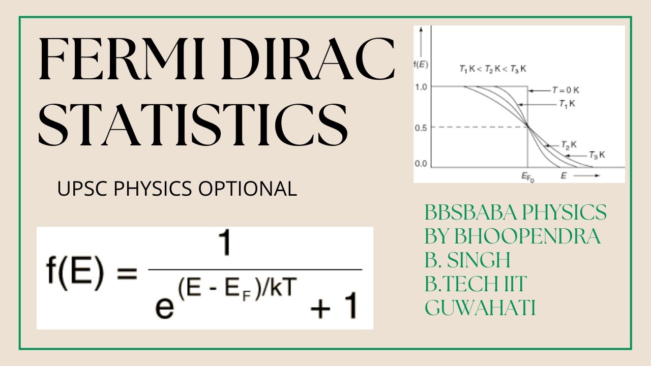 Fermi Dirac Statistics | Physics Optional | BBSbaba - YouTube