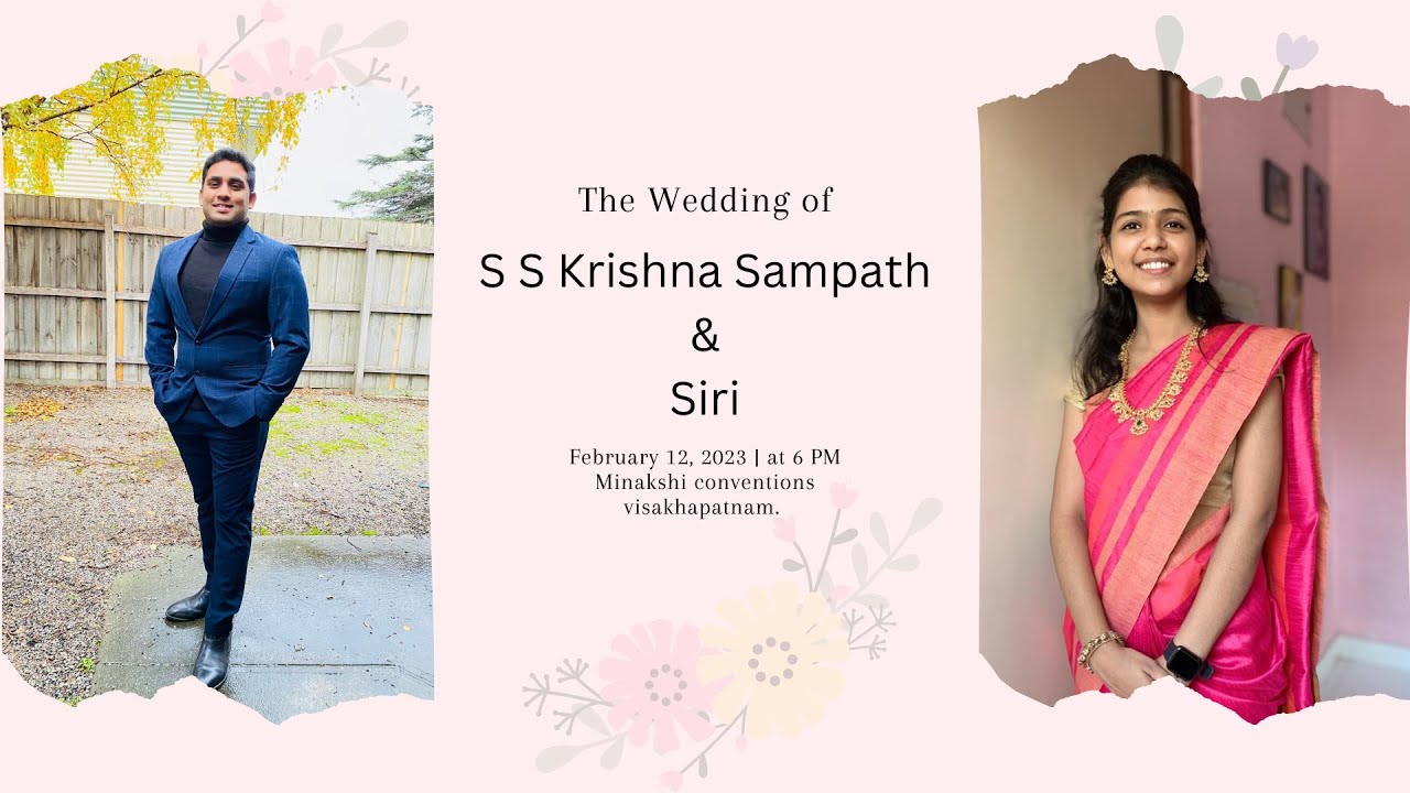 Wedding of S S Krishna Sampath and Siri - YouTube