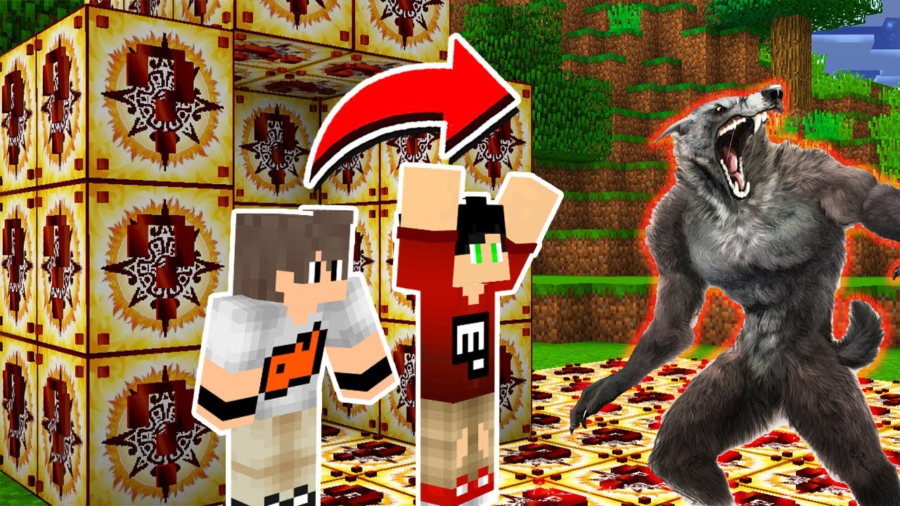 Base De Lucky Block Inca 100 Segura Contra O Lobisomen No Minecraft