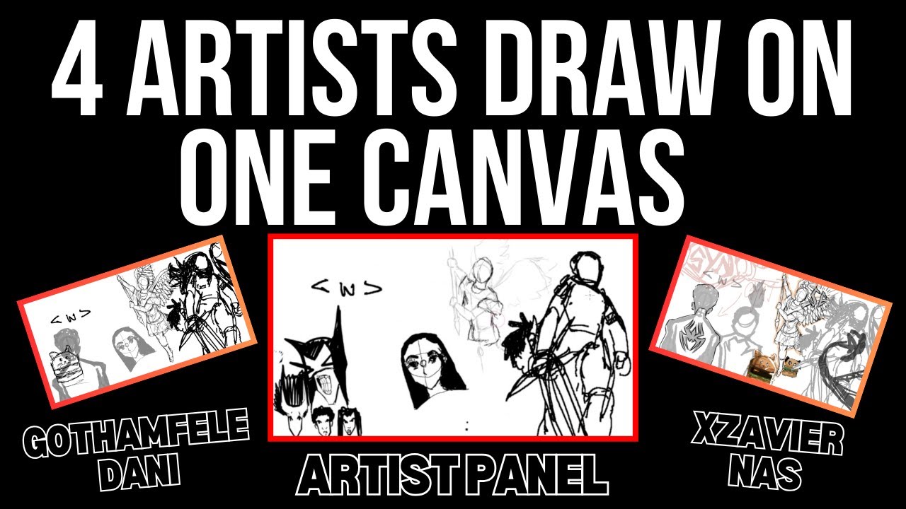 4 Artists Draw On One Canvas While I Ask Them Questions (Artist Panel ...