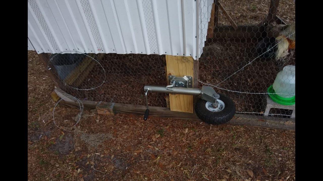 The Best DIY Chicken Tractor Wheels Using Trailer Jacks - YouTube