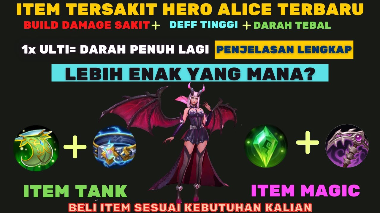 ITEM ALICE TERSAKIT DAN TERKUAT TERBARU DI MOBILE LEGENDS, BUILD ALICE ...