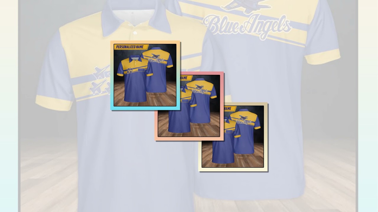 Custom Name Blue Angels Polo Shirt - YouTube