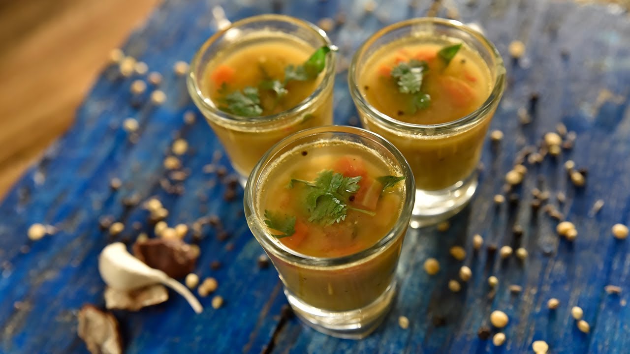 Rasam Spicy Shots Recipe | How to Make Restaurant Style Rasam Shots ...