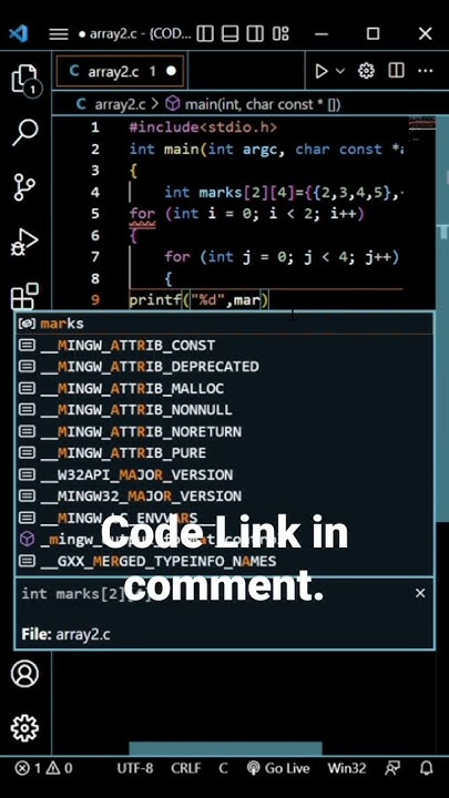 Array In C Shortscprogram Youtube